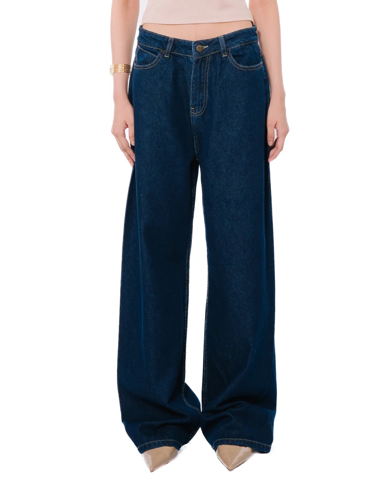Club 76 90s Wide Leg Jeans - High-Waisted Denim with Washed Effect – CULT