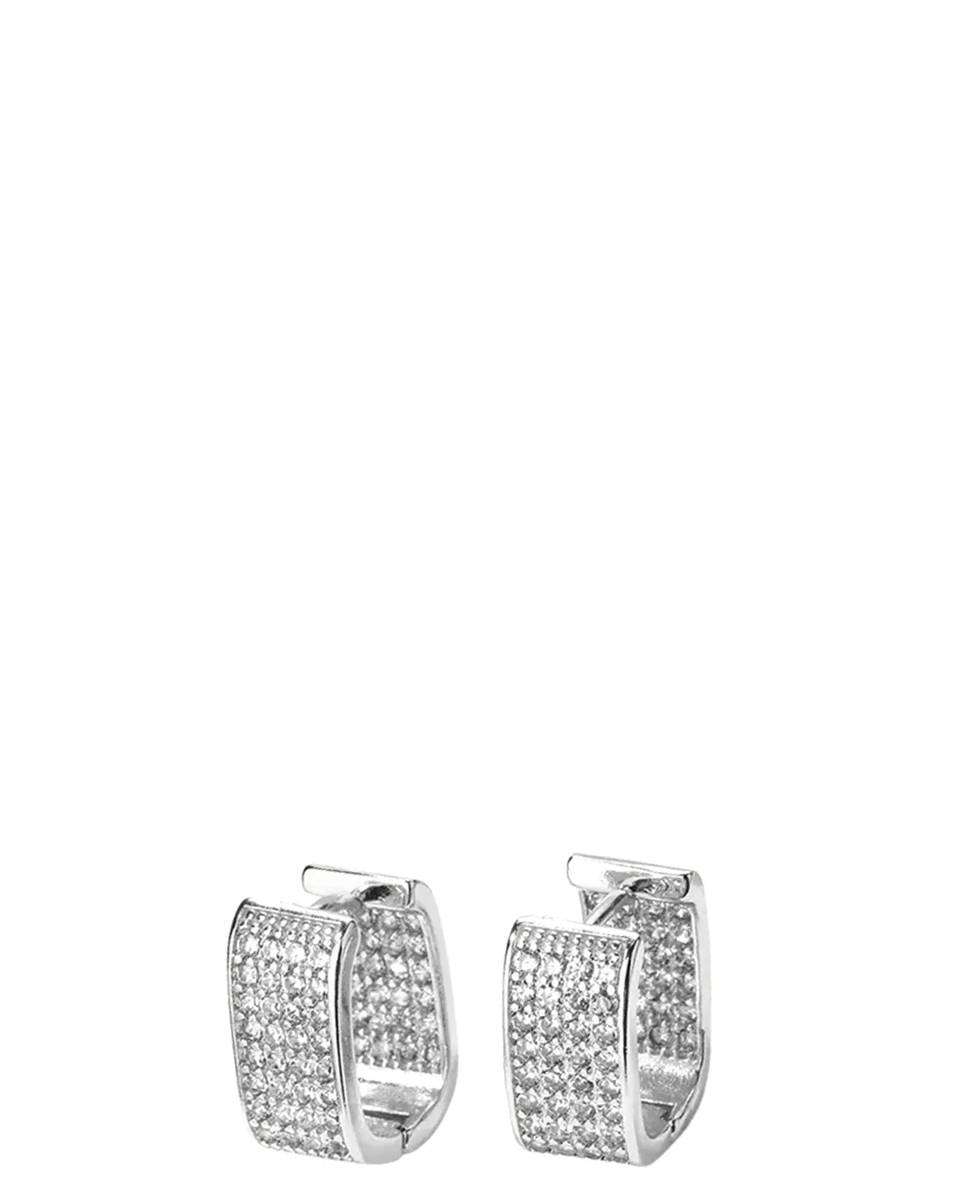 Mish & Co - Rachel Hoops, Chunky Silver, Encrusted White Stones – CULT